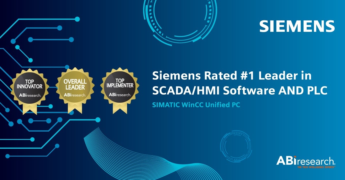 News: Siemens Ranks Number 1 Leader in SCADA/HMI Software and PLC