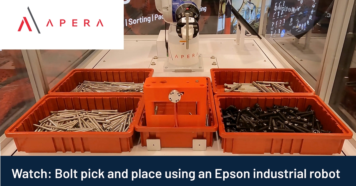 Videos: Bin picking, kitting of bolts with an Epson industrial robot