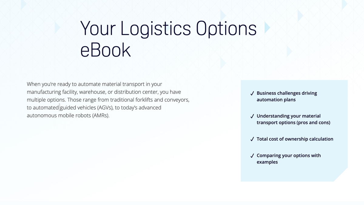 Tech Papers: MiR Logistics Options E-book | HCI Marketing