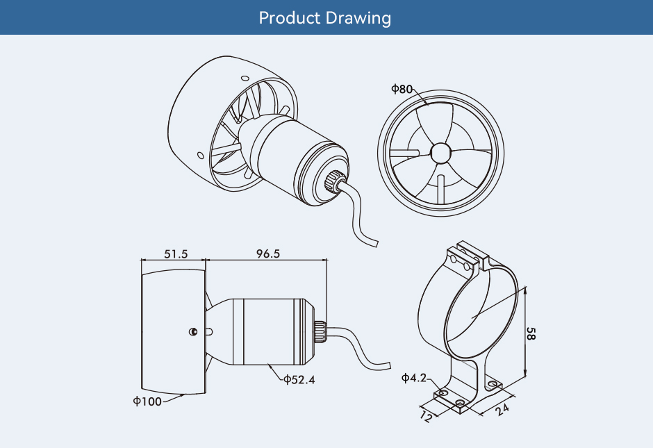 Underwater ROVs thruster Motor waterproof | Nanchang Kude Intelligent ...